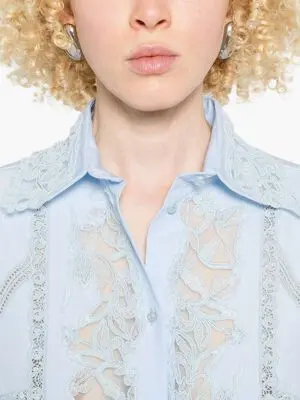 ERMANO SCERVINO Ermanno Scervino Embroidered Cotton Shirt With Lace Trim