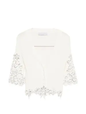 ERMANO SCERVINO Ermanno Scervino Embroidered Cotton Cardigan - Multicolor