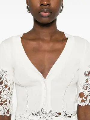 ERMANO SCERVINO Ermanno Scervino Embroidered Cotton Cardigan