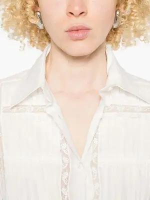 ERMANO SCERVINO Ermanno Scervino White Lace Trimmed Shirt