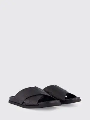 Gucci Embossed Calf Skin Slides - Black