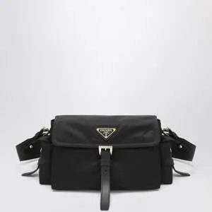 Prada Explore Medium Bag In Re-nylon - Black