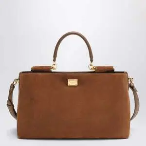 Dolce & Gabbana Medium Vittoria Suede Top Handle Bag - Brown