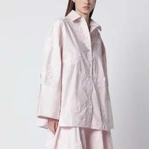 ROTATE BY BIRGER CHRISTENSEN Floral Embroidered Oversized Shirt - Pink