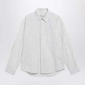 AMI Paris Striped De Coeur Shirt - White