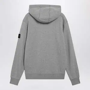 Stone Island Grey Melange Cotton Hoodie
