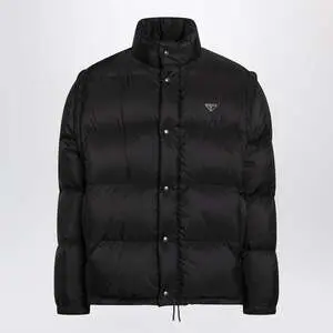 Prada Convertible Re-nylon Down Jacket - Black