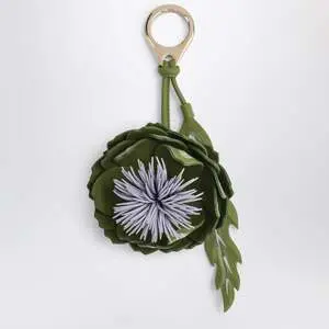 CHRISTIAN LOUBOUTIN Leather Floral Key Ring - Multicolor