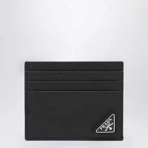 Prada Saffiano Leather Credit Card Holder - Black