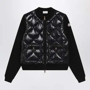 Moncler Quilted Zip-up Sweatshirt - Black