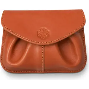 ROSZUAR Écrin Liora Sculptural Leather Card Case Cognac