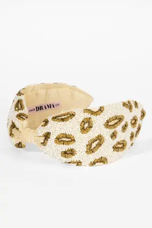 HAIR DRAMA CO Champagne Leopard Headband