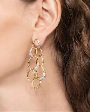Alexis Bittar Linked Drop Post Earrings In And Silver