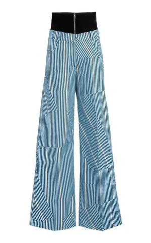 Silvia Tcherassi Ruelle Cotton Straight Leg Pants