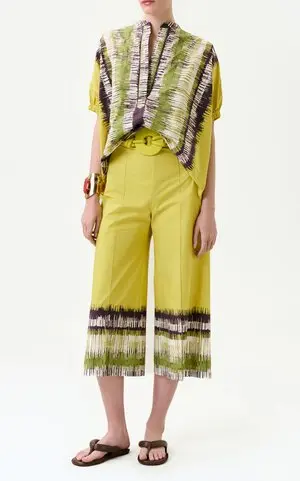 Silvia Tcherassi Ilma Cotton Straight Leg Pants - Print