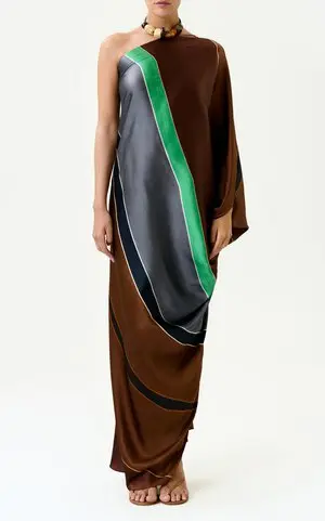 Silvia Tcherassi Inu Silk Maxi Tunic Dress