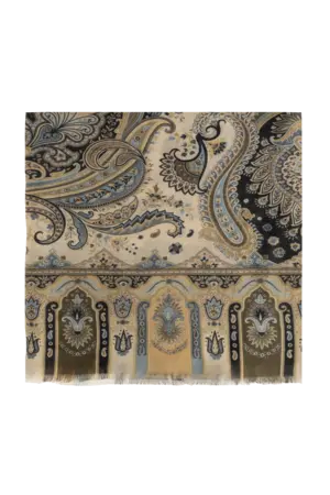 Etro Scarf With Raw Edge Finish - Brown