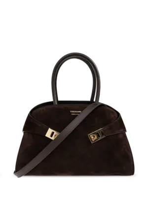 FERRAGAMO Suede Bag "hug - Brown