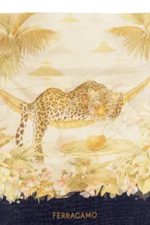 FERRAGAMO Silk Scarf With Floral Motif