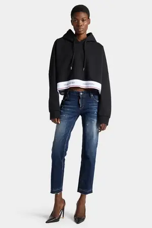 Dsquared2 Cropped Logo Hoodie