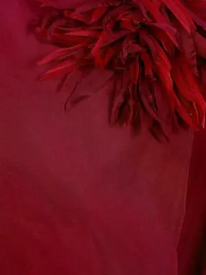 Liviana Conti Floral Appliqué And Bow Detail Blouse - Red