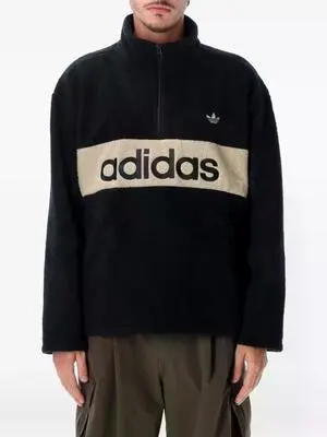 Adidas Fleece Quarter-zip Sweatshirt - Black