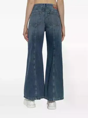 DIESEL® D-akii Panelled Wide Leg Jeans