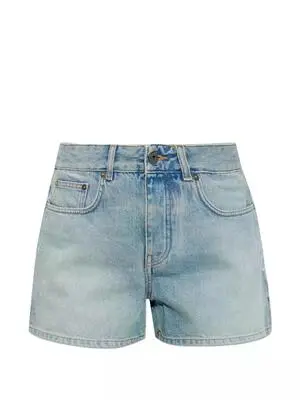Off-White Embroidered Denim Shorts - Blue
