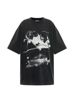 Off-White Graphic-print Mini T-shirt Dress - Black
