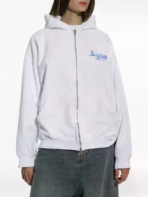 Balenciaga Logo Print Zip-up Hoodie
