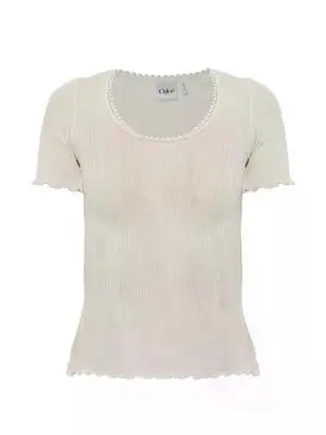 Chloé Lace-trim Ribbed Top