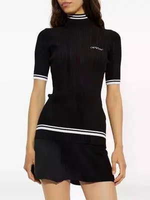 Off-White Ribbed-knit Logo-embroidered Sweater