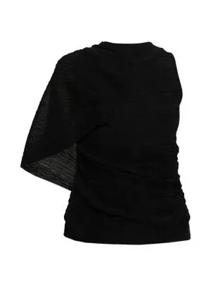Balmain Pleated One-shoulder Blouse