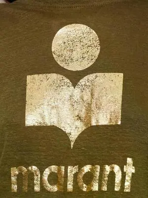 MARANT ETOILE Klowia Long-sleeved T-shirt With Metallic Logo - Green