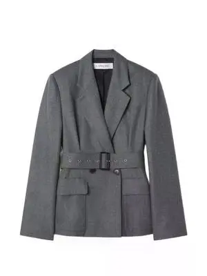 LANVIN Belted Virgin-wool Blazer - Grey