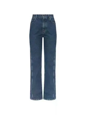 Balmain Logo-embroidered Straight-leg Jeans - Blue