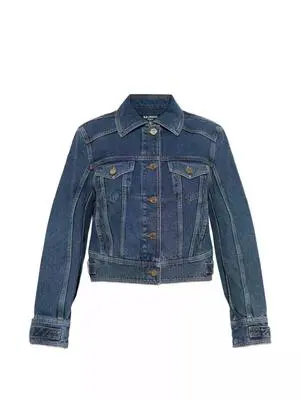 Balmain Logo-button Denim Jacket - Blue