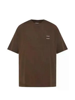 SAMSOE SAMSOE Joel Logo-print Cotton T-shirt - Brown