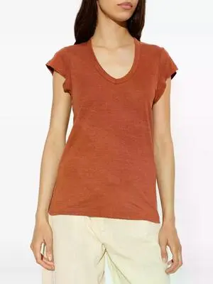 MARANT ETOILE Zankou V-neck T-shirt - Orange