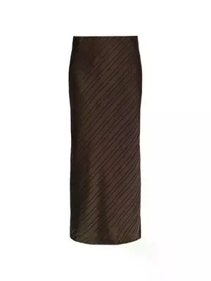 SAMSOE SAMSOE Saagneta Diagonal-stripe Maxi Skirt - Brown