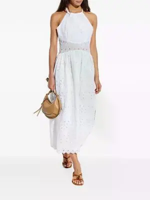 FRAME Broderie Anglaise Halterneck Dress