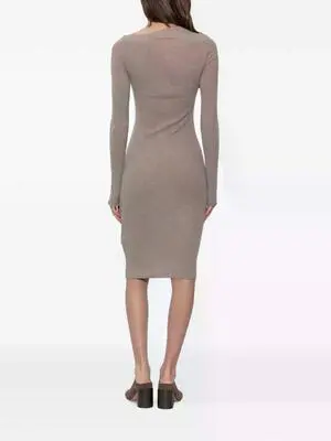 MAISON MARGIELA Asymmetric Ribbed Knit Dress - Neutrals