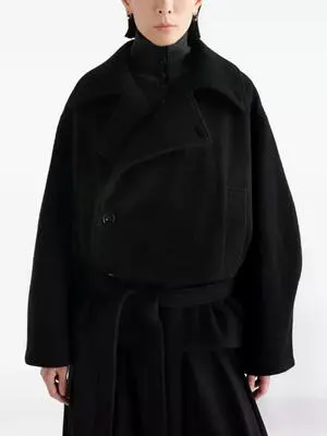 LEMAIRE Short Wrap Coat In Felted Wool And Alpaca Blend