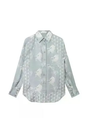 Stella McCartney Horse Print Silk Shirt
