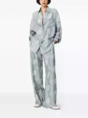 Stella McCartney Horse Print Silk Shirt