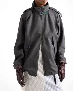 Prada Mélange Hopsack Wool Jacket
