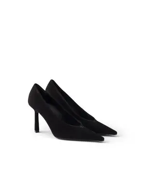 Prada Suede Pointy Toe Pumps - Black