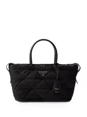 Prada Padded Re-nylon Medium Tote Bag - Black