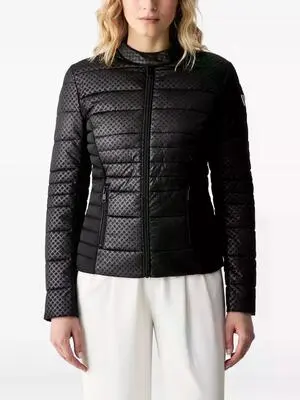 Guess Quilted Logo-patch Puffer Jacket - Black