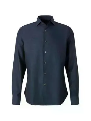 Canali Cotton Plaid Shirt - Blue
